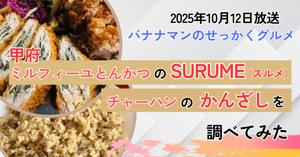 甲府ミルフィーユとんかつのSURUME（スルメ）ってどこ？かんざしのチャーハンも！【せっかくグルメ 】 | オチャのタイム